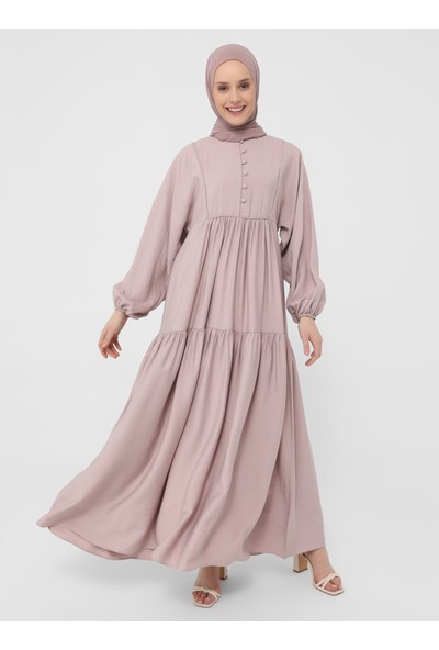 Refka Brit Detaylı Elbise - Koyu Pembe - Refka Casual Refka Brit Detaylı Elbise - Koyu Pembe - Refka Casual