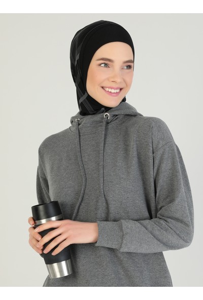 Mervin Şal Düz Bantlı Sportif Bone - Siyah Gri - Mervin Şal