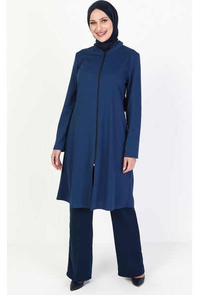 Zenane Boydan Fermuarlı Kap - Indigo - Zenane Zenane Boydan Fermuarlı Kap - Indigo - Zenane