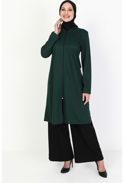 Zenane Boydan Fermuarlı Kap - Zümrüt - Zenane