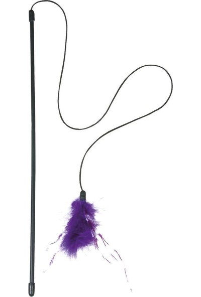 Flamingo Kedı Tuylu Olta Oyuncak-Mor