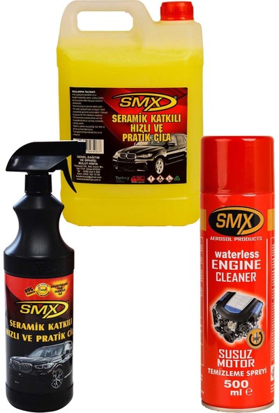 Smx Seramik Katkılı Hızlı ve Pratik Araç Cila 5+1 Lt - Smx Susuz Motor Temizleme Spreyi Smx Seramik Katkılı Hızlı ve Pratik Araç Cila 5+1 Lt - Smx Susuz Motor Temizleme Spreyi