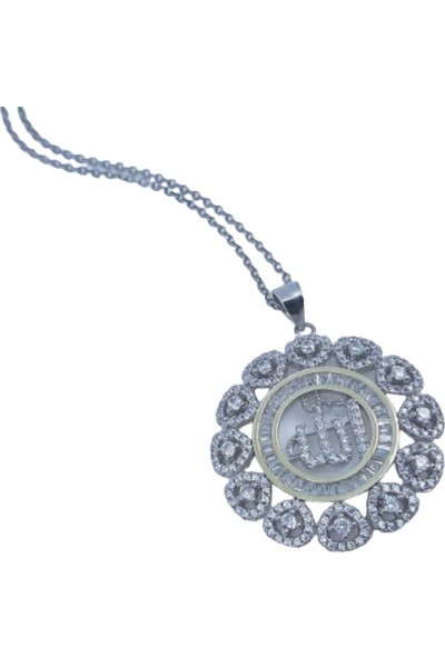 Candie Silver Taşlarla Süslenmiş Arapça Allah Yazılı Zirkon Taşlı 925 Ayar Gümüş Kadın Kolye 50CM Candie Silver Taşlarla Süslenmiş Arapça Allah Yazılı Zirkon Taşlı 925 Ayar Gümüş Kadın Kolye 50CM