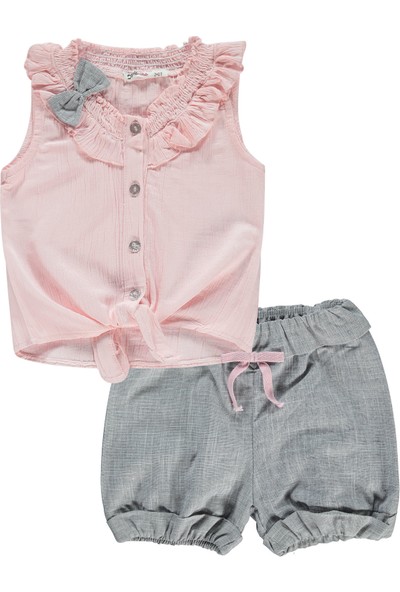 Civil Girls Kız Çocuk Şortlu Takım 2-5 Yaş Pudra