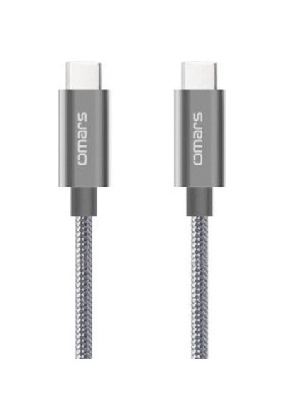 Omars Type-C To Type-C 3.1 Gen2 10GBPS 5A Örgülü Şarj ve Data Kablosu 1 mt Omars Type-C To Type-C 3.1 Gen2 10GBPS 5A Örgülü Şarj ve Data Kablosu 1 mt