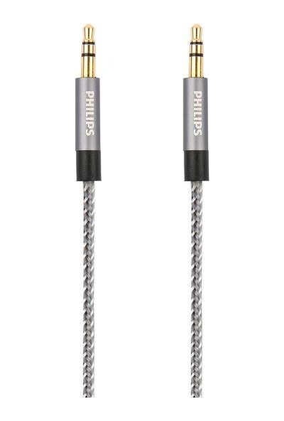Philips SWR2114B Örgülü 3.5 Jack Aux Ses Kablosu Gri 1 Metre