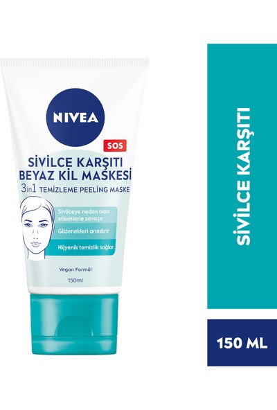 Nivea Beyaz Kil Maskesi 150 ml Nivea Beyaz Kil Maskesi 150 ml