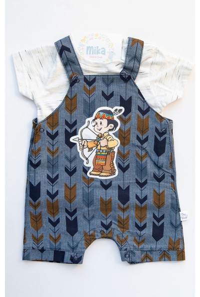 Jean Mavi Kızıldereli Erkek Bebek Salopet Takım Jean Mavi Kızıldereli Erkek Bebek Salopet Takım