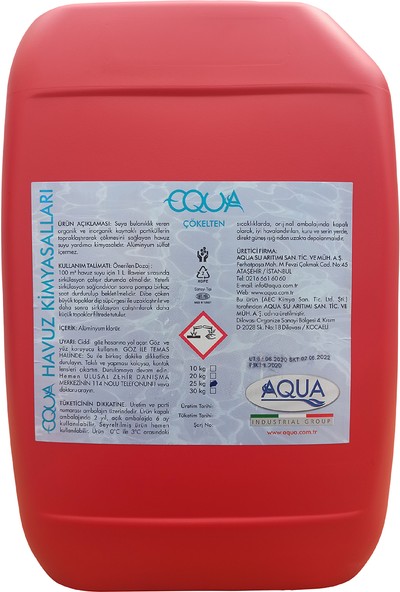 Aqua Equa Havuz Suyu Çöktürücü 25 kg Aqua Equa Havuz Suyu Çöktürücü 25 kg