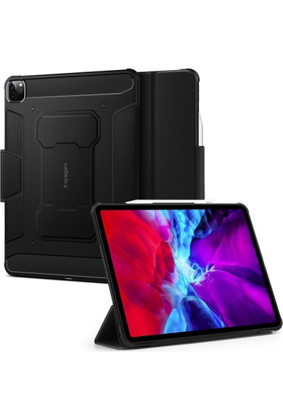 Spigen Apple iPad Pro 12.9'' (2020 / 2018) Kılıf Rugged Armor Pro Black - ACS01030 Spigen Apple iPad Pro 12.9'' (2020 / 2018) Kılıf Rugged Armor Pro Black - ACS01030