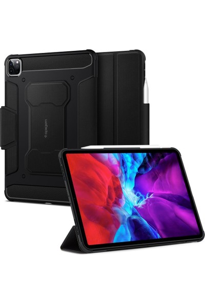 Spigen Apple iPad Pro 11'' (2021 / 2020 / 2018) Kılıf Rugged Armor Pro Black - ACS01024