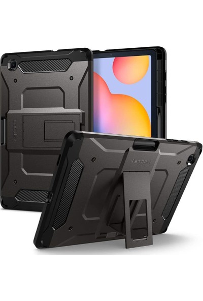 Spigen Samsung Galaxy Tab S6 Lite Kılıf Tough Armor Pro Gunmetal - ACS01286 Spigen Samsung Galaxy Tab S6 Lite Kılıf Tough Armor Pro Gunmetal - ACS01286