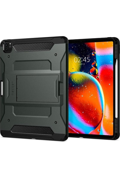 Spigen Apple iPad Pro 12.9'' (2020 / 2018) Kılıf Tough Armor Pro Military Green - ACS01029 Spigen Apple iPad Pro 12.9'' (2020 / 2018) Kılıf Tough Armor Pro Military Green - ACS01029