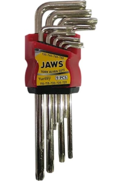 Jaws 9 Parça Uzun Tork Alyan Seti Allen Anahtar Seti Jaws 9 Parça Uzun Tork Alyan Seti Allen Anahtar Seti
