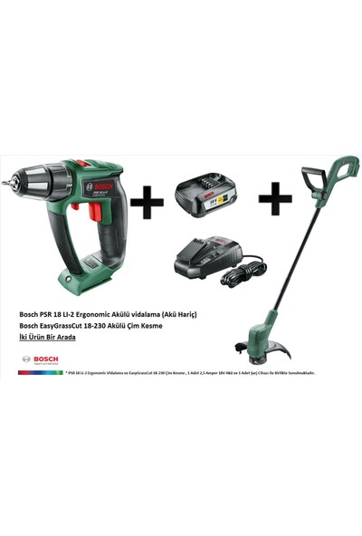 Bosch Psr 18 Lı-2 Ergo Vidalama ve Easygrasscut 18-230 Kenar Kesme Bosch Psr 18 Lı-2 Ergo Vidalama ve Easygrasscut 18-230 Kenar Kesme