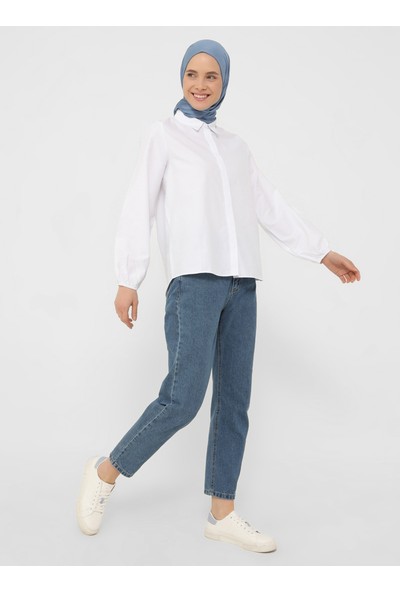 Refka Gizli Düğmeli Poplin Gömlek Refka Gizli Düğmeli Poplin Gömlek