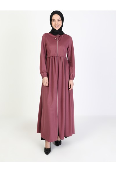 Ecesun Boydan Fermuarlı Ferace