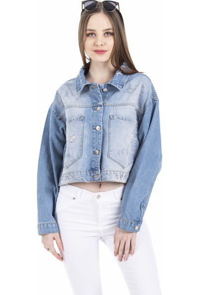 HYS Butik Bel Üstü Kısa Kot Ceket