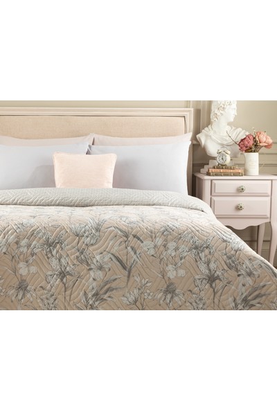Madame Coco Antibes Çift Kişilik Çok Amaçlı Yatak Örtüsü - Bej / Gri