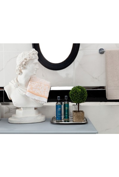 Madame Coco Maynard Jakarlı El Havlusu - Sarı / Beyaz - 30x45 cm