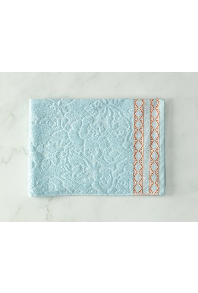 Madame Coco Brun Jakarlı Yüz Havlusu - Mint / Turuncu - 50x70 cm Madame Coco Brun Jakarlı Yüz Havlusu - Mint / Turuncu - 50x70 cm