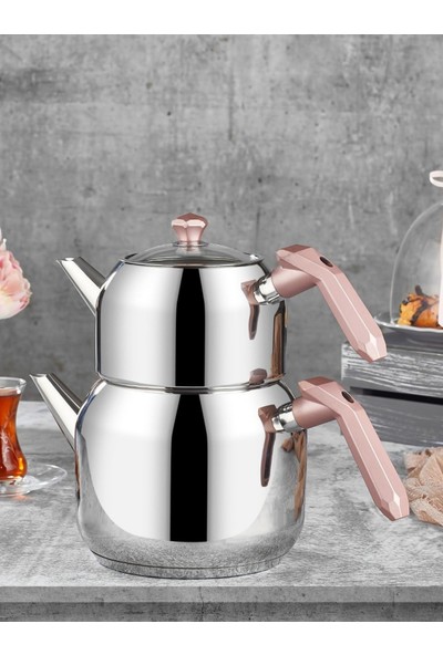 Amboss OPA-6985 Opal Büyük Boy Pembe Çaydanlık Takım