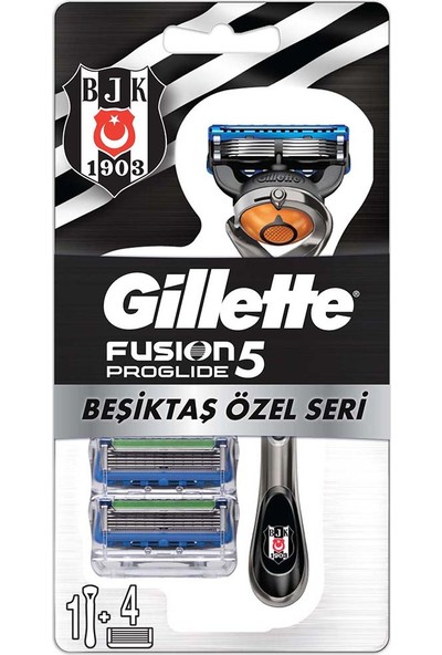 Gillette Fusion Proglide Makine + 3'lü Yedek Bıçak Beşiktaş Özel Seri Gillette Fusion Proglide Makine + 3'lü Yedek Bıçak Beşiktaş Özel Seri