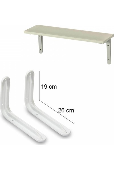 Piev Raf Altı L Ayak Demiri 2 Adet 26 x 19 cm Piev Raf Altı L Ayak Demiri 2 Adet 26 x 19 cm