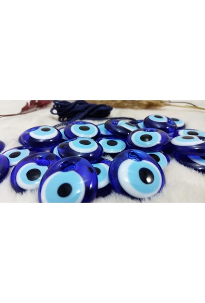 Hd Marketim Nazar Boncuğu 25 Adet 3,1 cm Delikli Cam Nazarlık Ağaç Süsleme Dekoratif Nazar
