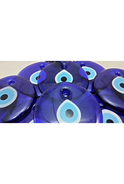 Hd Marketim Nazar Boncuğu 10 Adet 10,5 cm Delikli Cam Nazarlık Ağaç Süsleme Dekoratif Nazar