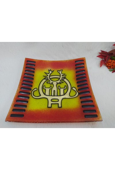 Hd Marketim Cam Üzerine Işleme Motifler Mozaik Cam Tabak Desenli Boyama Volanlı