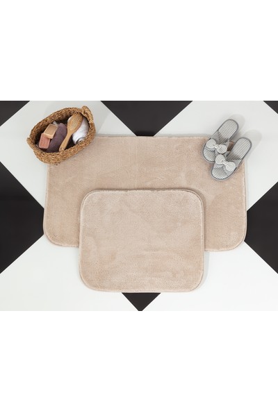 Madame Coco Carol 2'li Banyo Paspası - Vizon