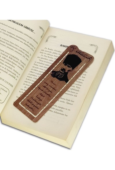İstisna Atatürk Ahşap Kitap Ayracı Model 1 İstisna Atatürk Ahşap Kitap Ayracı Model 1