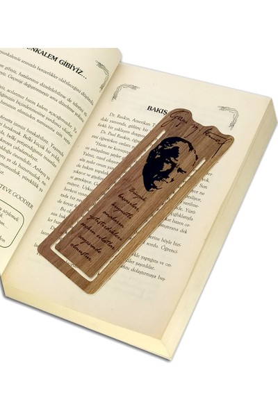 İstisna Atatürk Ahşap Kitap Ayracı Model 3 İstisna Atatürk Ahşap Kitap Ayracı Model 3