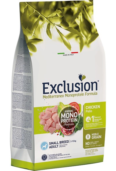 Exclusion Düşük Tahıllı Monoprotein Tavuklu ve Narlı Küçük Irk Yetişkin Köpek Maması 7kg Exclusion Düşük Tahıllı Monoprotein Tavuklu ve Narlı Küçük Irk Yetişkin Köpek Maması 7kg