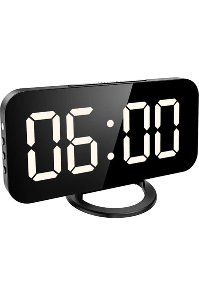 Valkyrie Aynalı LED Dijital Saat 2 USB Hızlı Şarj Alarmlı Masa Saati Valkyrie Aynalı LED Dijital Saat 2 USB Hızlı Şarj Alarmlı Masa Saati