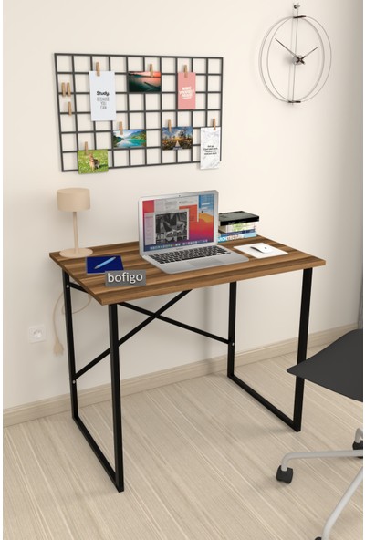 Bofigo 60X90 cm Çalışma Masası Bilgisayar Masası Ofis Ders Yemek Masası Ceviz