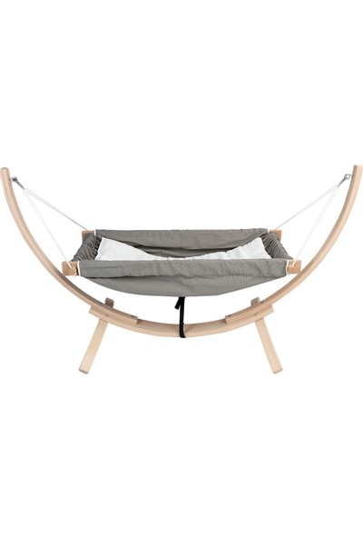 Kujju Promo Organik Ahşap Bebek Hamak Beşik Antrasit