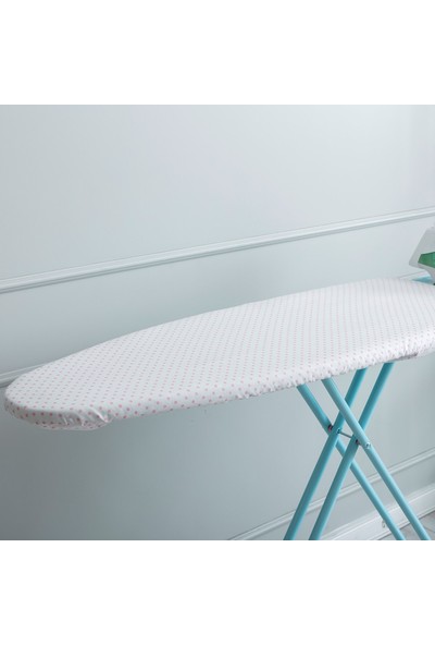 Favore Casa Keçeli Ütü Masası Kılıfı 60x140cm Hüner Puantiyeli Beyaz