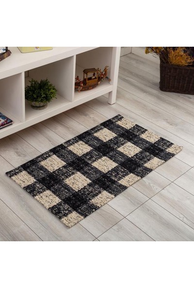 Favore Casa Buffalo Kilim Kaymaz Tabanlı 50x90 cm Siyah