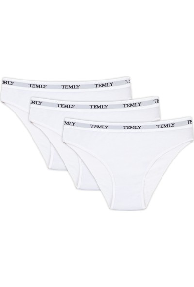 Temly;kadın/genç Kız Beyaz 3 Lü Slip Set