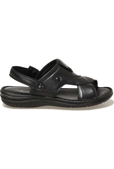 Polaris 160312.M1FX Deri Comfort Taban Erkek Sandalet - Siyah - 40 - ST01736-13066