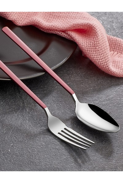 Avcı Pink Touch Mat 30 Parça Çatal Kaşık Takımı 18/10 Paslanmaz Çelik Avcı Pink Touch Mat 30 Parça Çatal Kaşık Takımı 18/10 Paslanmaz Çelik