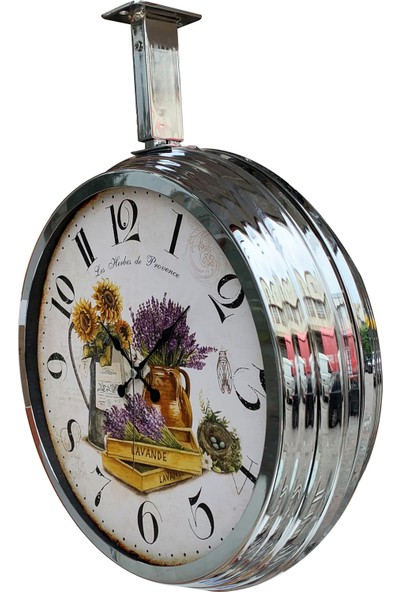 Platin Saat 40 cm Krom Metal Dekoratif Istasyon Tavan Saati Platin Saat 40 cm Krom Metal Dekoratif Istasyon Tavan Saati