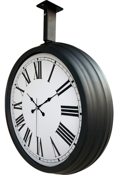 Platin Saat 40 cm Siyah Metal Roma Rakamlı Istasyon Tavan Saati Platin Saat 40 cm Siyah Metal Roma Rakamlı Istasyon Tavan Saati