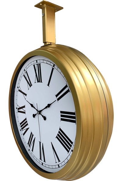 Platin Saat 40 cm Gold Metal Roma Rakamlı Istasyon Tavan Saati Platin Saat 40 cm Gold Metal Roma Rakamlı Istasyon Tavan Saati