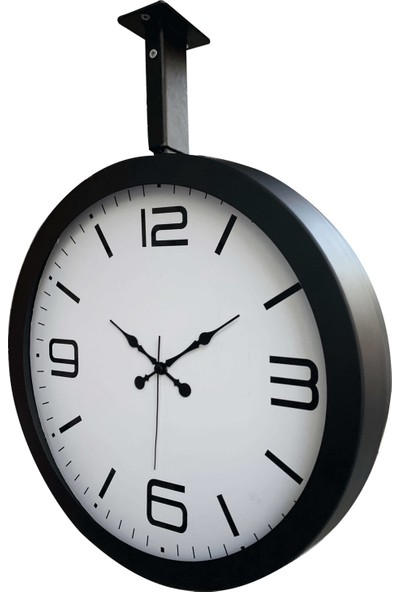 Platin Saat 36 cm Siyah Metal Klasik Istasyon Tavan Saati Platin Saat 36 cm Siyah Metal Klasik Istasyon Tavan Saati