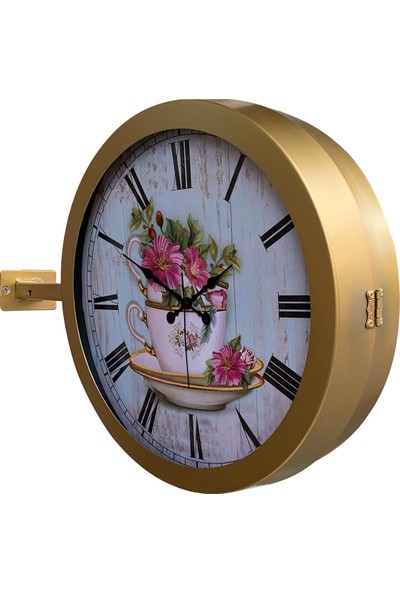 Platin Saat 36 cm Gold Metal Mutfak Istasyon Duvar Saati Platin Saat 36 cm Gold Metal Mutfak Istasyon Duvar Saati