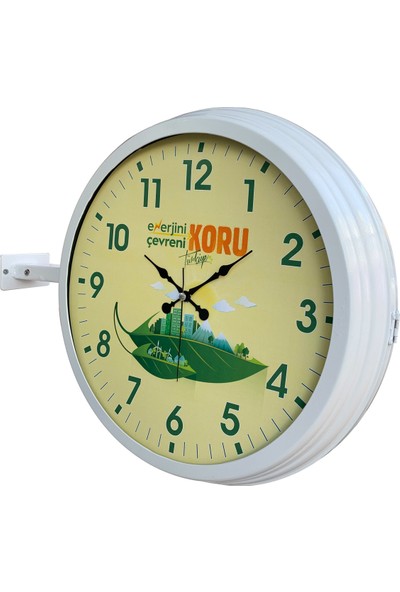 Platin Saat 40 cm Beyaz Metal Çevre Istasyon Duvar Saati Platin Saat 40 cm Beyaz Metal Çevre Istasyon Duvar Saati