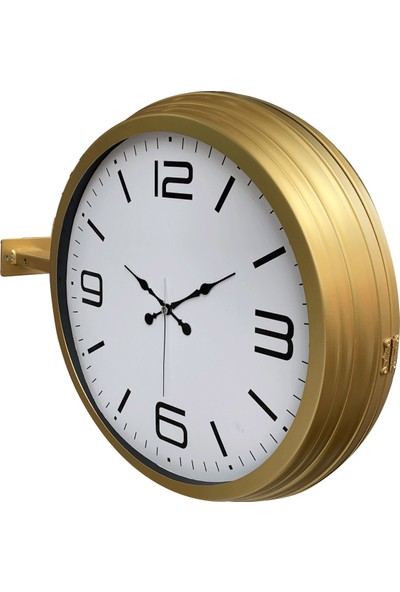 Platin Saat 40 cm Gold Metal Klasik Istasyon Duvar Saati Platin Saat 40 cm Gold Metal Klasik Istasyon Duvar Saati